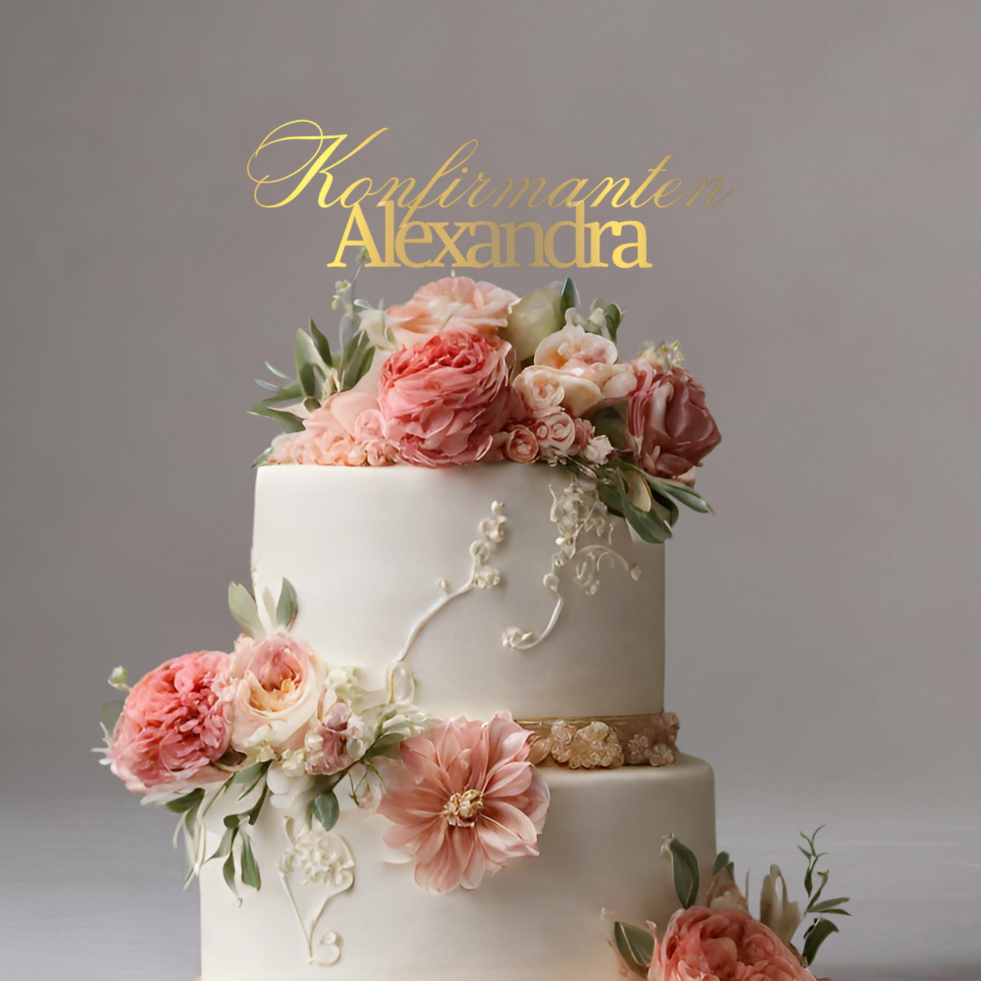 Kakepynt - konfirmasjon – Designbyarnevik